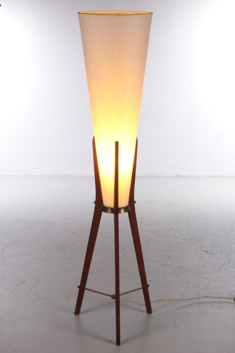 Rocket Lamp "rocket" Tripod Base of Teak, 1960 at 1stDibs