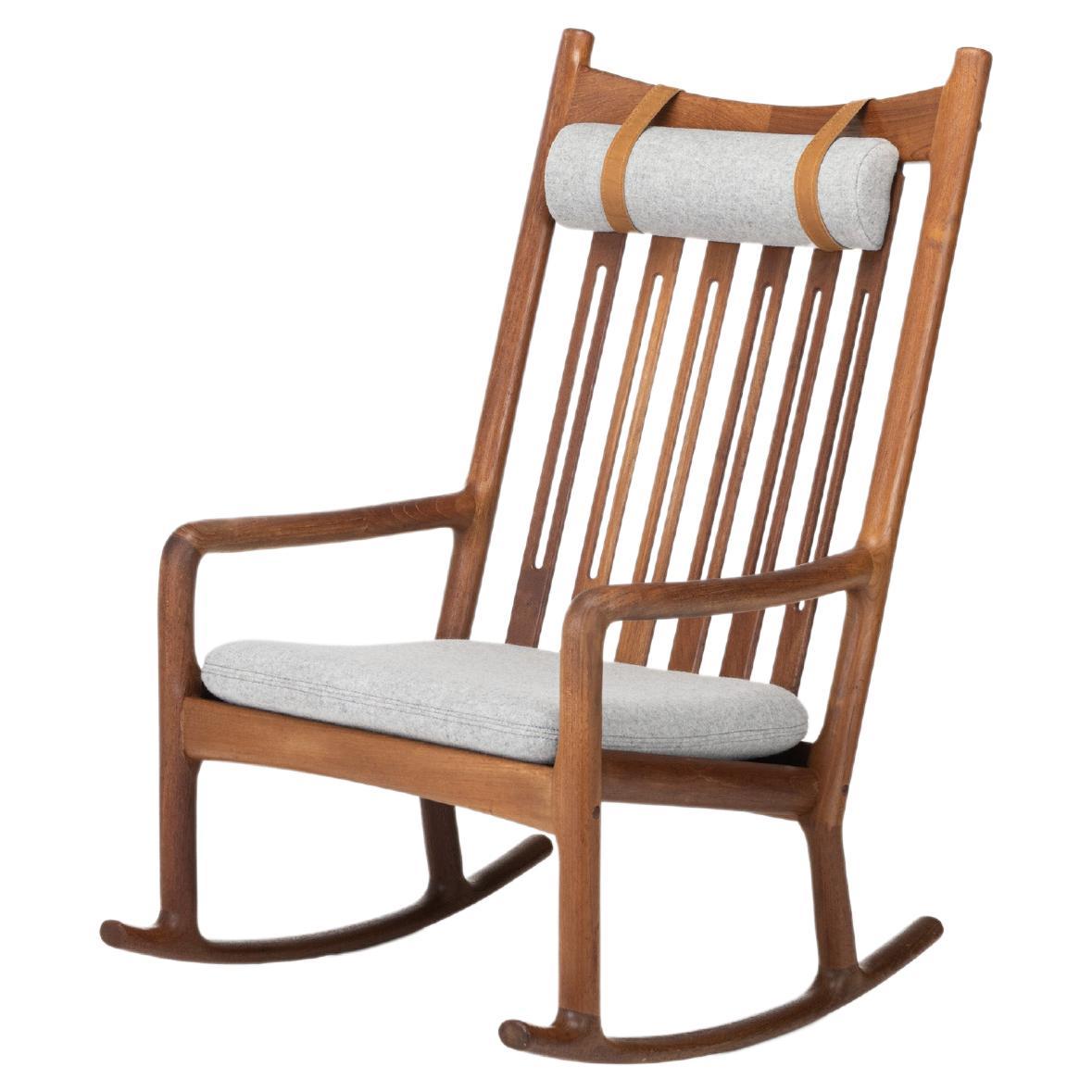 A Fine Brazilian Rosewood Rocking Chair and Ottoman. Circa 1960s at 1stDibs
