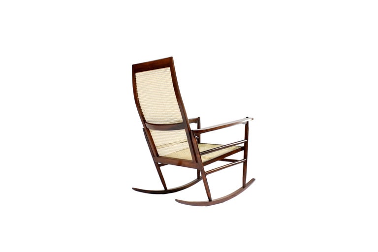 Rocking Chair by Joaquim Tenreiro, 1947, Brazilian Rosewood, Mid ...