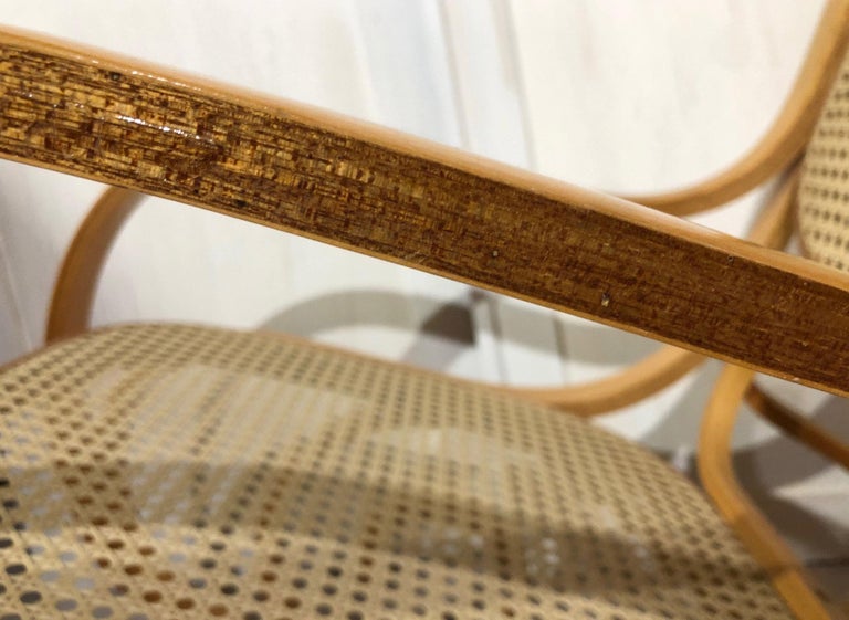 Rocking Chair in Beech and Vienna Straw, Original from 1970 at 1stDibs
