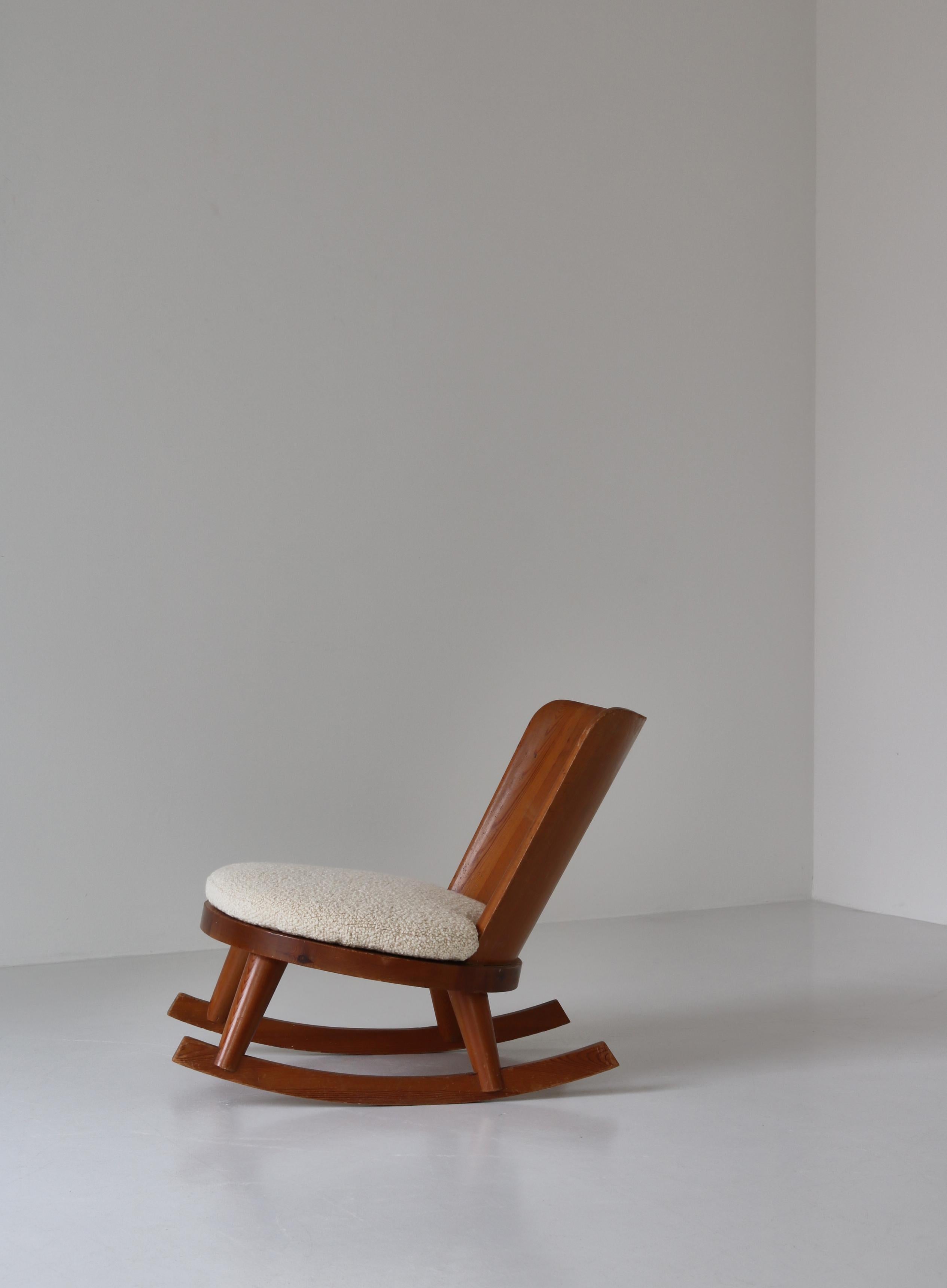 Rocking Chair in Pine by Torsten Claeson for Svensk Fur, Swedish Modern ...