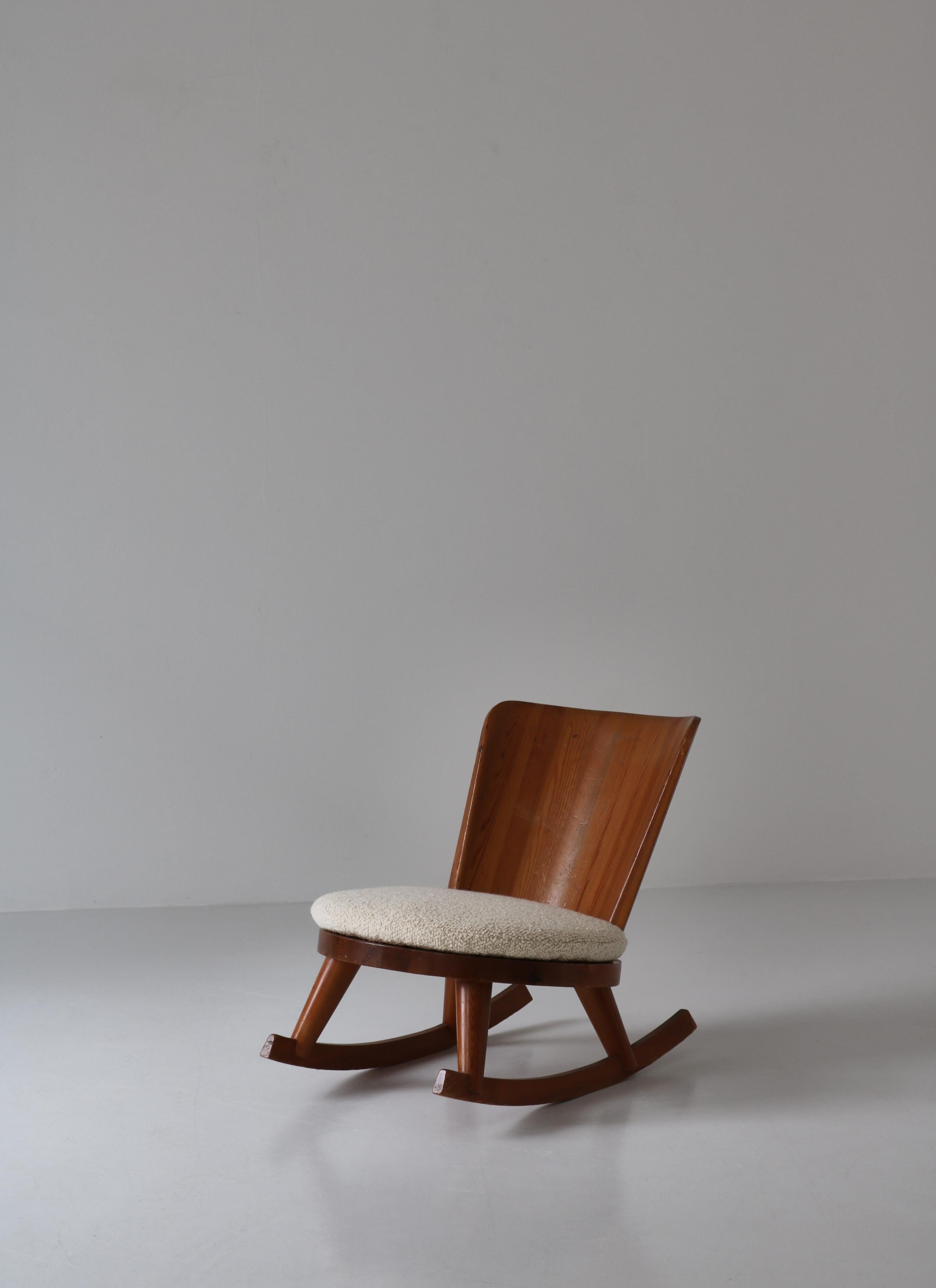 Rocking Chair in Pine by Torsten Claeson for Svensk Fur, Swedish Modern ...
