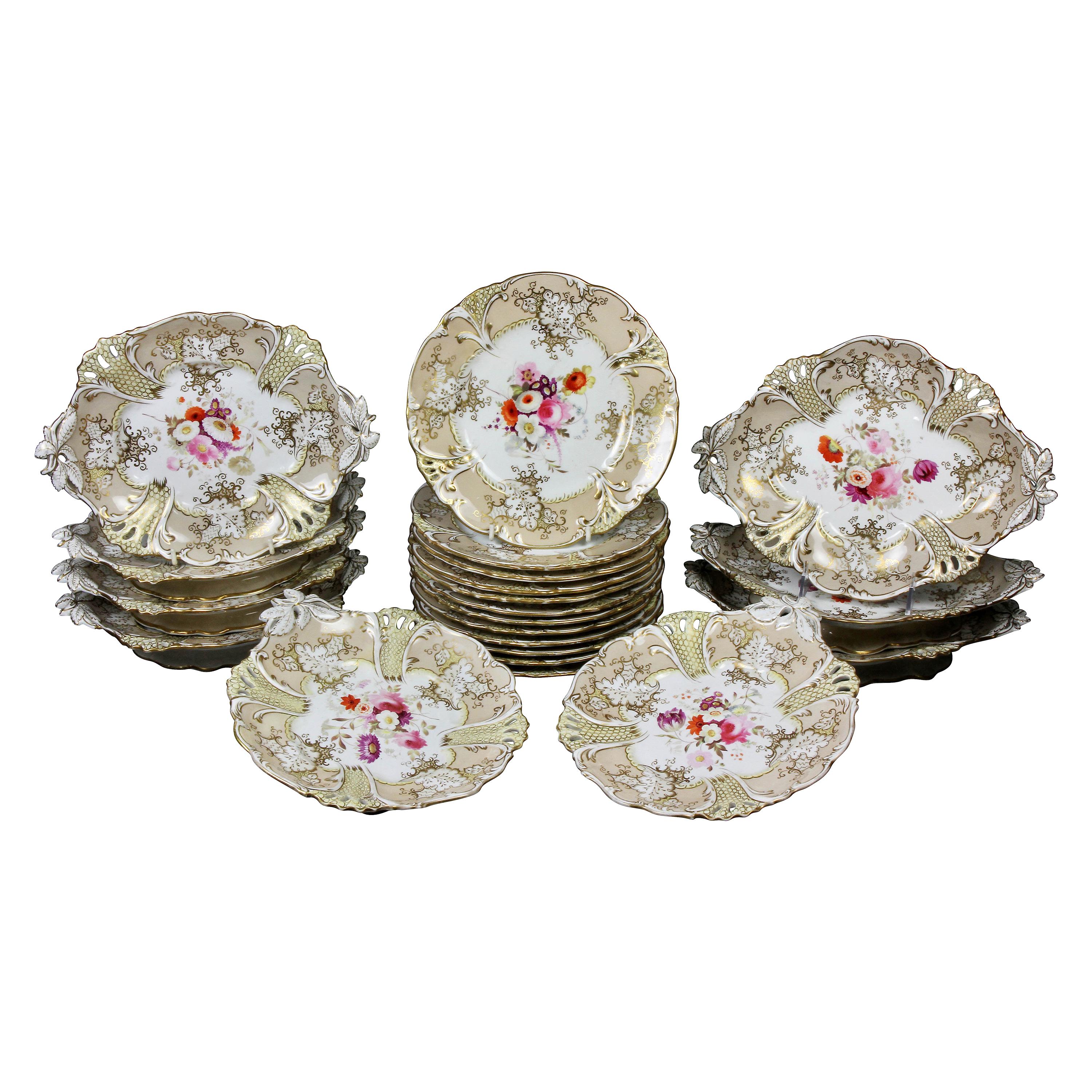 Rockingham Porcelain Dessert Set at 1stDibs