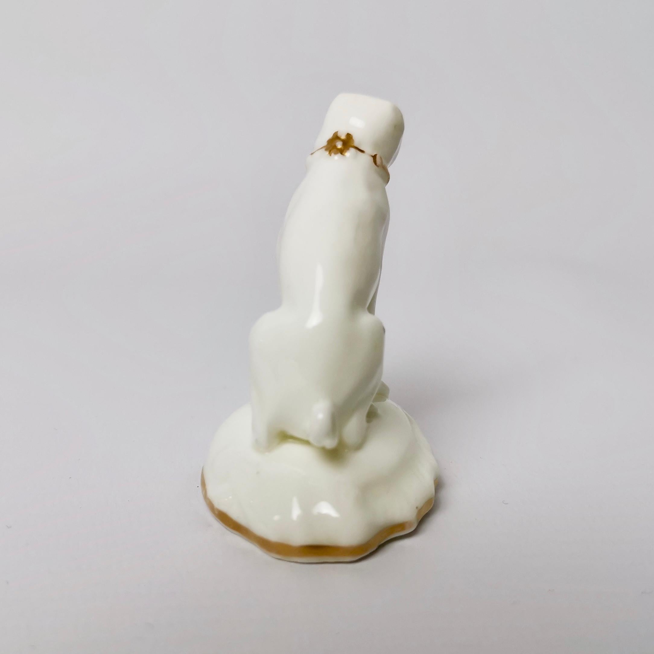 Rockingham Porcelain Pug Dog, White, Rococo Revival, circa 1835 at 1stDibs