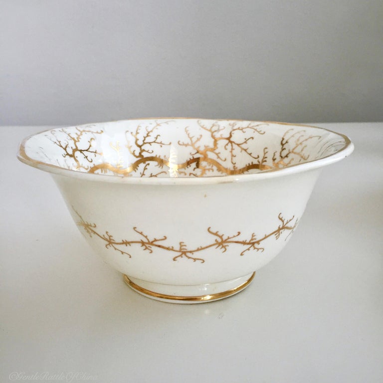 Rockingham Porcelain Tea Service, Cream, Gilt and Flowers, Rococo ...