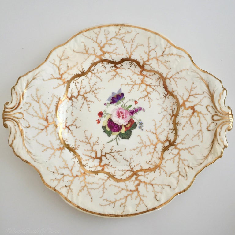 Rockingham Porcelain Tea Service, Cream, Gilt and Flowers, Rococo ...