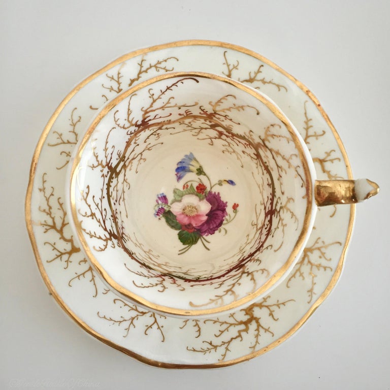 Rockingham Porcelain Tea Service, Cream, Gilt and Flowers, Rococo ...