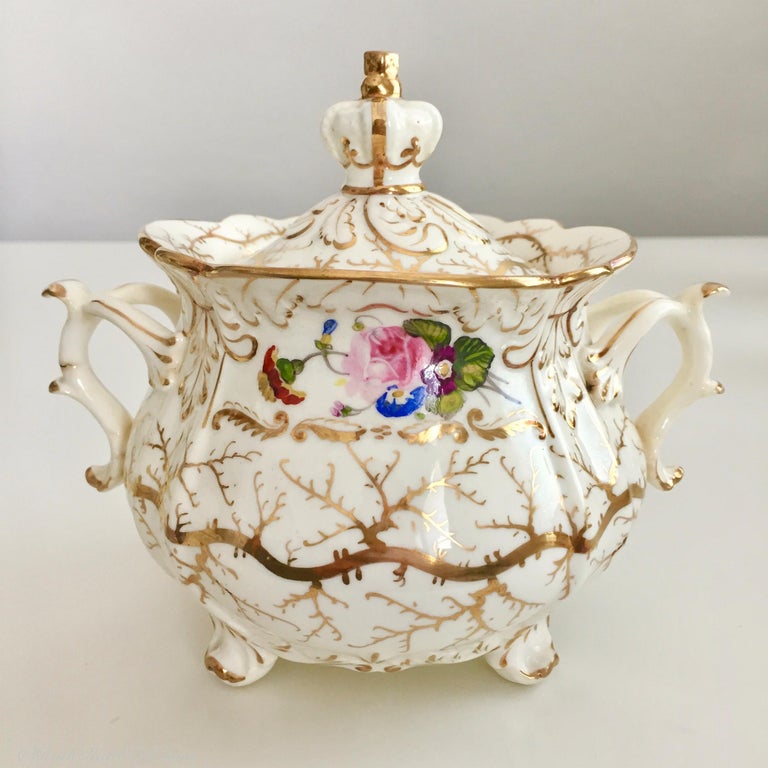 Rockingham Porcelain Tea Service, Cream, Gilt and Flowers, Rococo ...