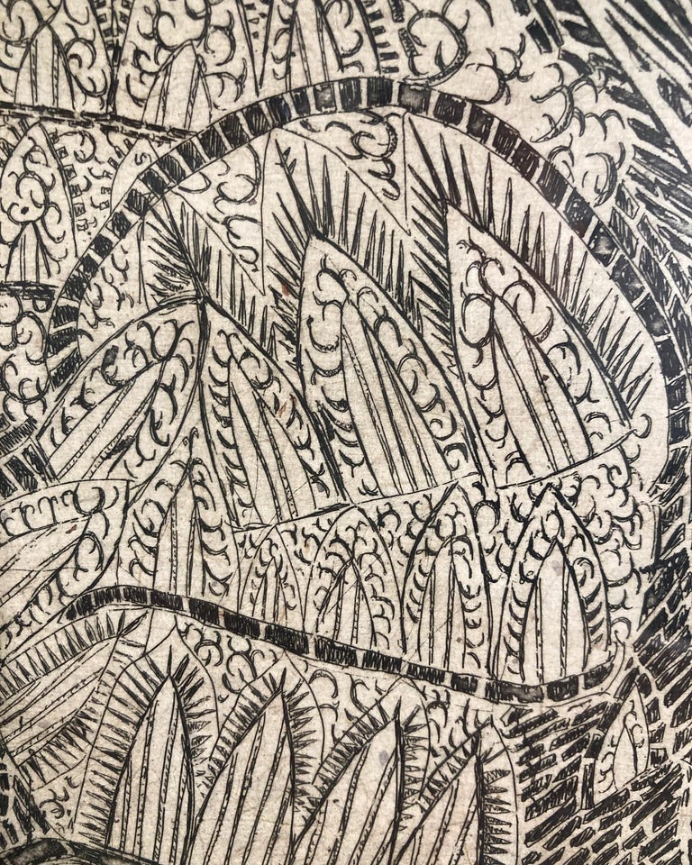 Rocky Dobey - The Gun, intaglio print from copper plate, chine-collé ...