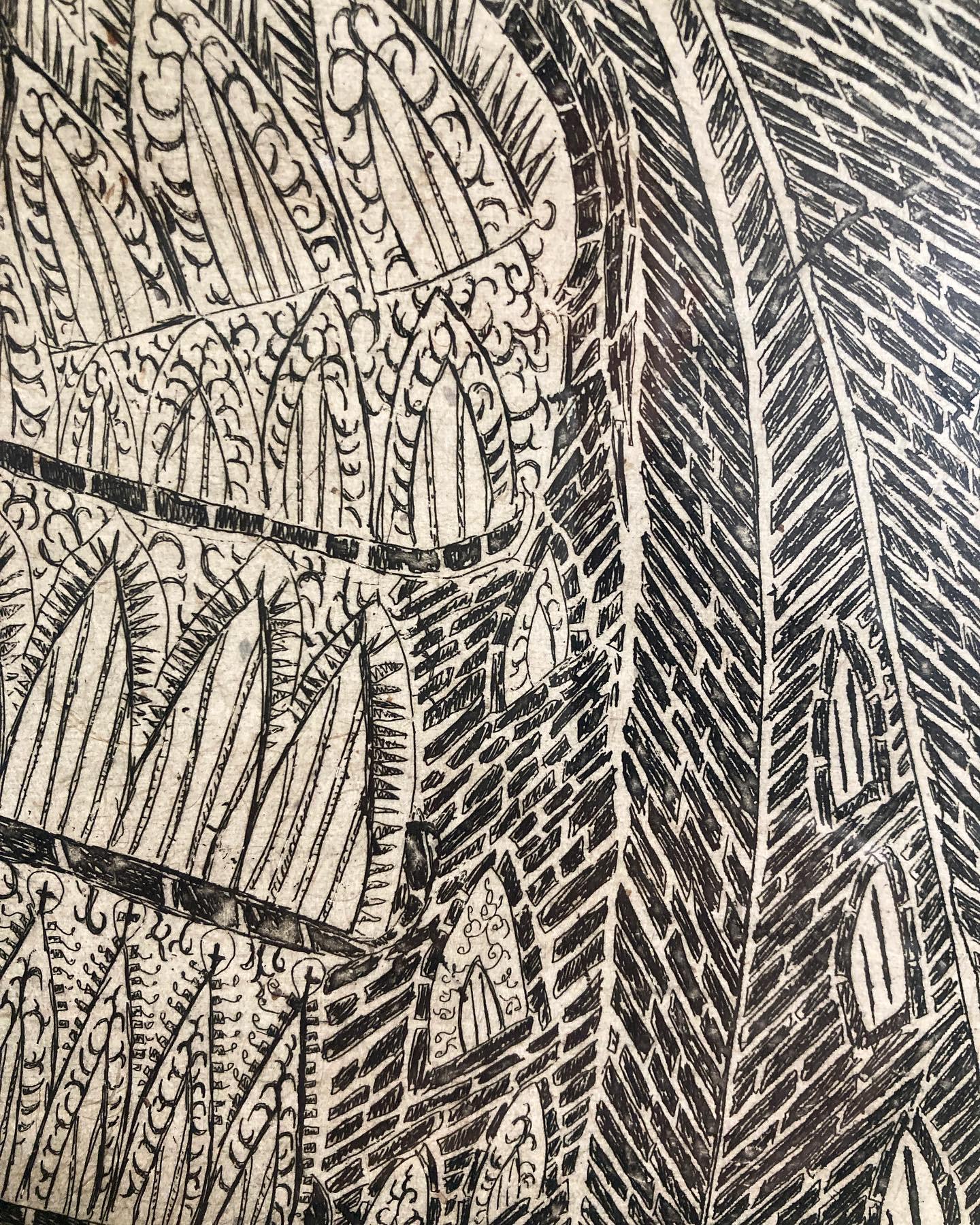 Rocky Dobey - The Gun, intaglio print from copper plate, chine-collé ...