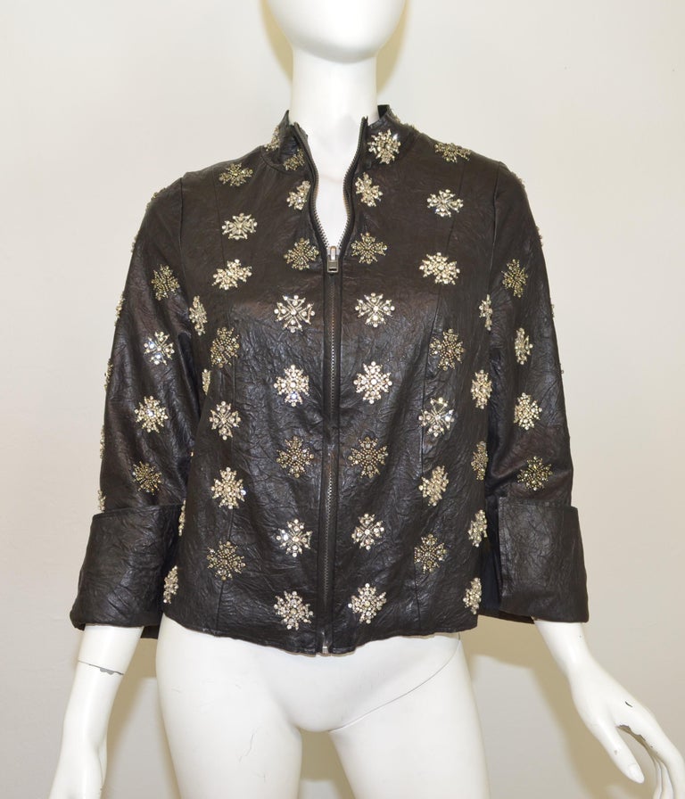 Rococo Black Embellished Leather Jacket at 1stDibs | rococo jacket