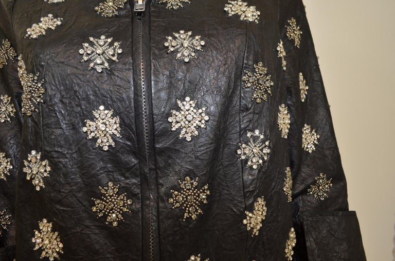 Rococo Black Embellished Leather Jacket at 1stDibs | rococo jacket