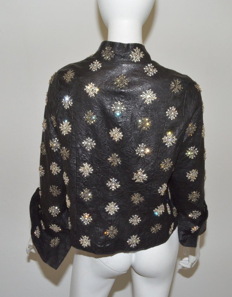 Rococo Black Embellished Leather Jacket at 1stDibs | rococo jacket