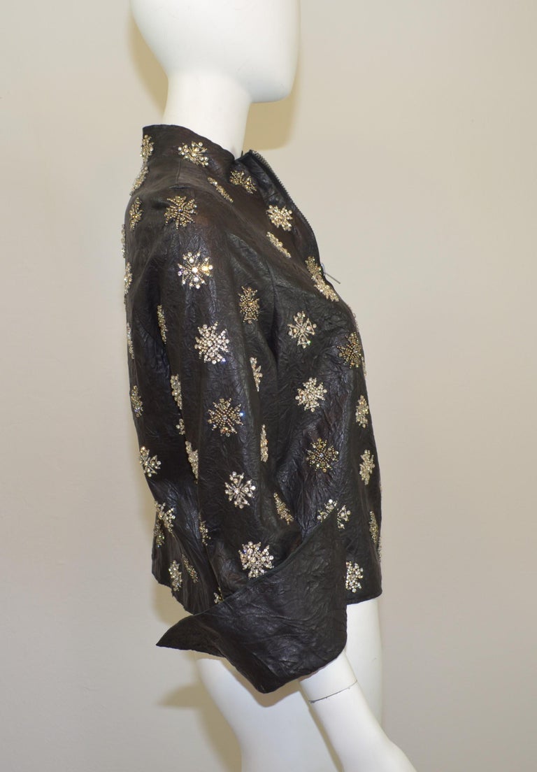 Rococo Black Embellished Leather Jacket at 1stDibs | rococo jacket