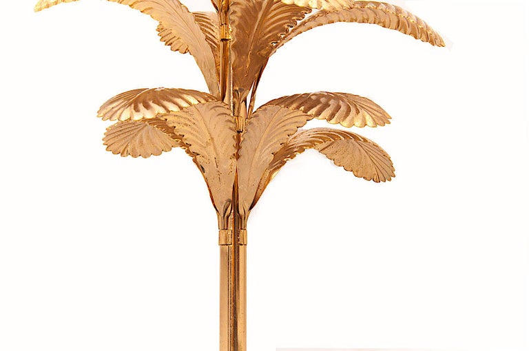 Rococo Flor Lamp in Gilt Metal and Glass, France 1970, Gold and Nacre ...