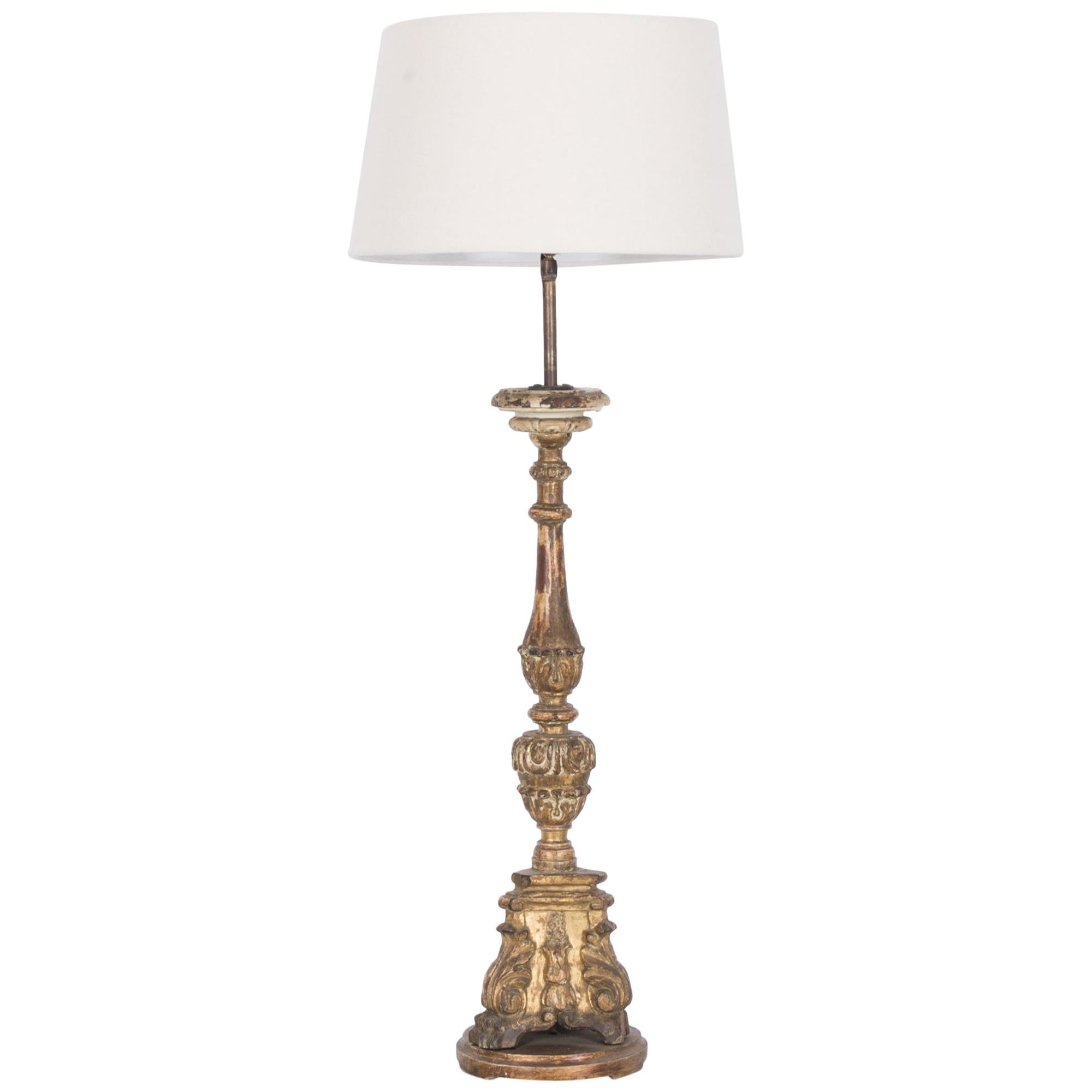 Rococo Gilded French Table Lamp For Sale at 1stDibs