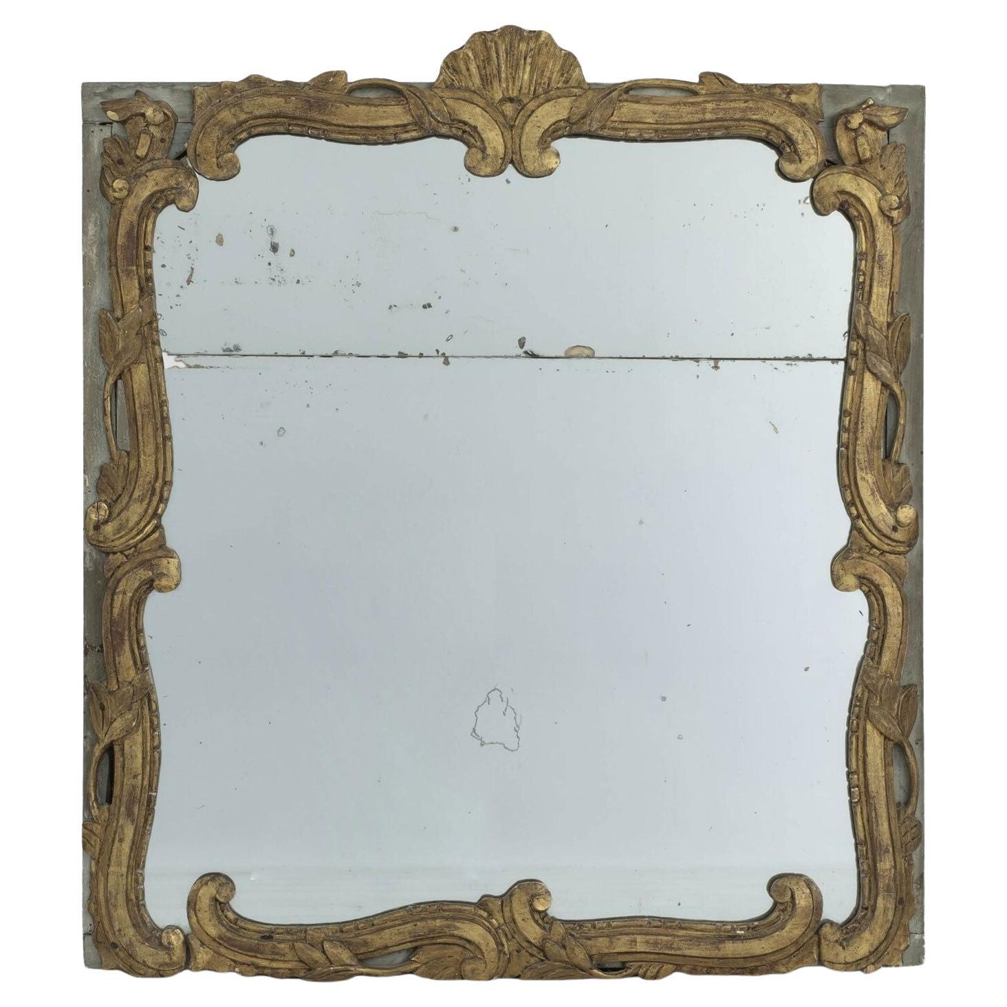 Antique French Giltwood Rococo Cartouche Shape Mirror, circa 1860 at ...
