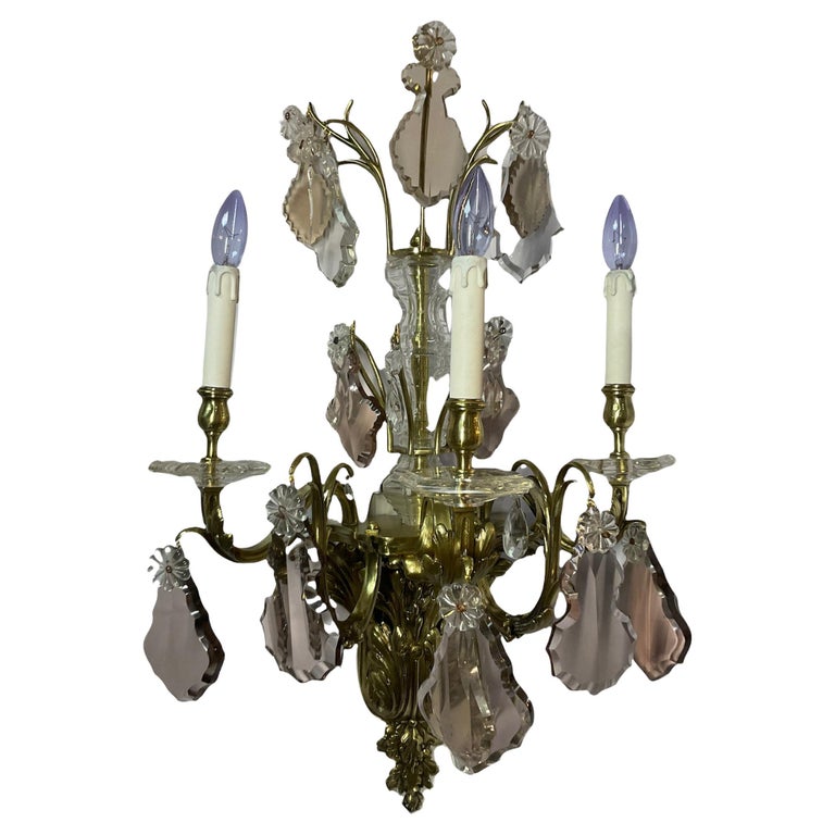 Paire d'appliques murales rococo de style Louis XV en bronze lourd - En ...