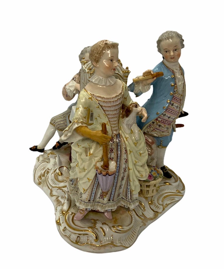 Rococo Meissen Porcelain Trio of Children at 1stDibs