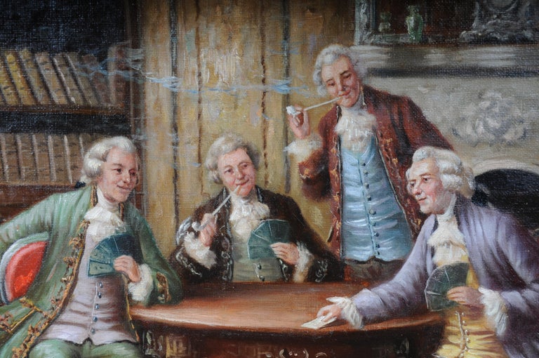 Rococo Oil Painting Signed Bruno Blatter Around 1890 For Sale at 1stDibs