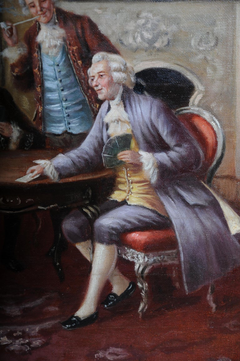 Rococo Oil Painting Signed Bruno Blatter Around 1890 For Sale at 1stDibs