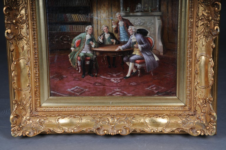 Rococo Oil Painting Signed Bruno Blatter Around 1890 For Sale at 1stDibs