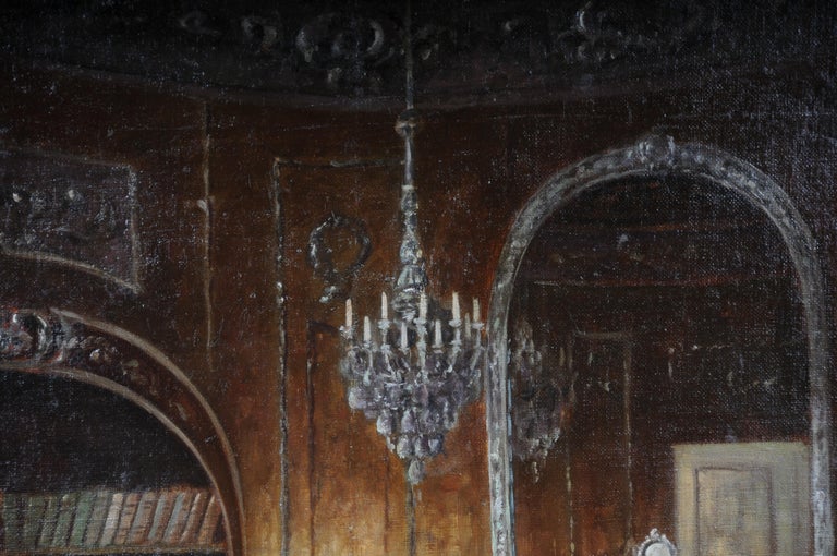 Rococo Oil Painting Signed Bruno Blatter Around 1890 For Sale at 1stDibs