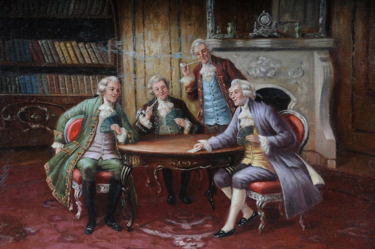 Rococo Oil Painting Signed Bruno Blatter Around 1890 For Sale at 1stDibs