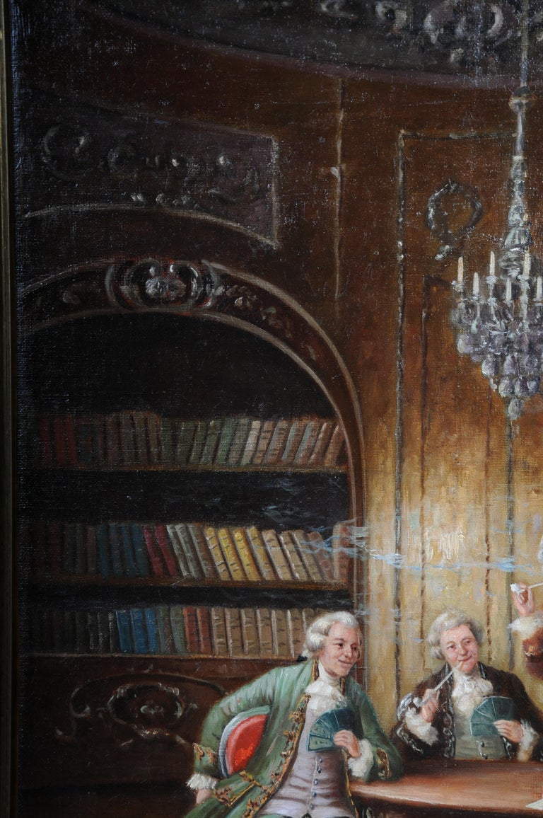 Rococo Oil Painting Signed Bruno Blatter Around 1890 For Sale at 1stDibs