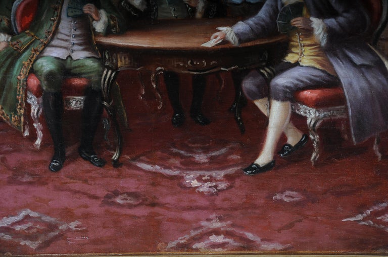 Rococo Oil Painting Signed Bruno Blatter Around 1890 For Sale at 1stDibs