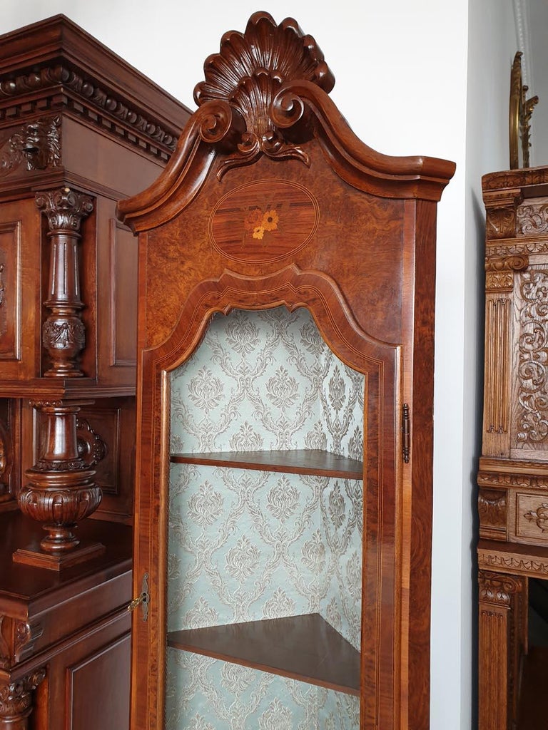 Rococo Revival / Chippendale Corner Display Vitrine For Sale at 1stdibs