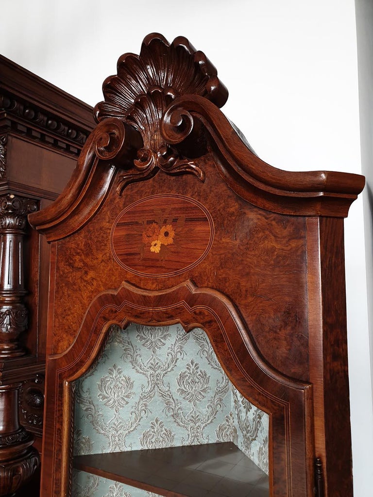 Rococo Revival / Chippendale Corner Display Vitrine For Sale at 1stdibs