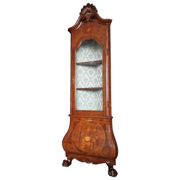 Rococo Revival / Chippendale Corner Display Vitrine For Sale at 1stdibs
