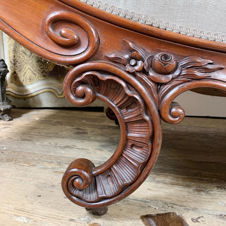 Rococo Revival John Henry Belter Meridienne/Recamier For Sale at ...