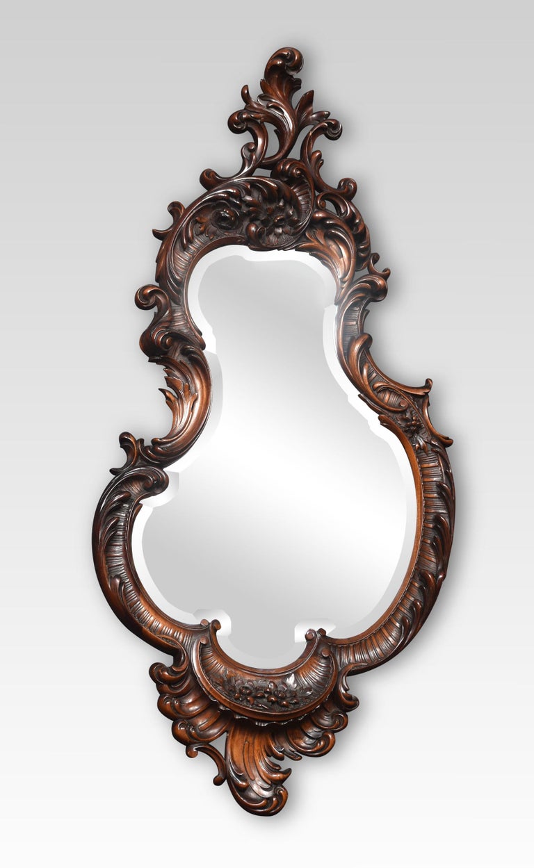 Rococo Revival Mahogany Wall Mirror For Sale at 1stDibs