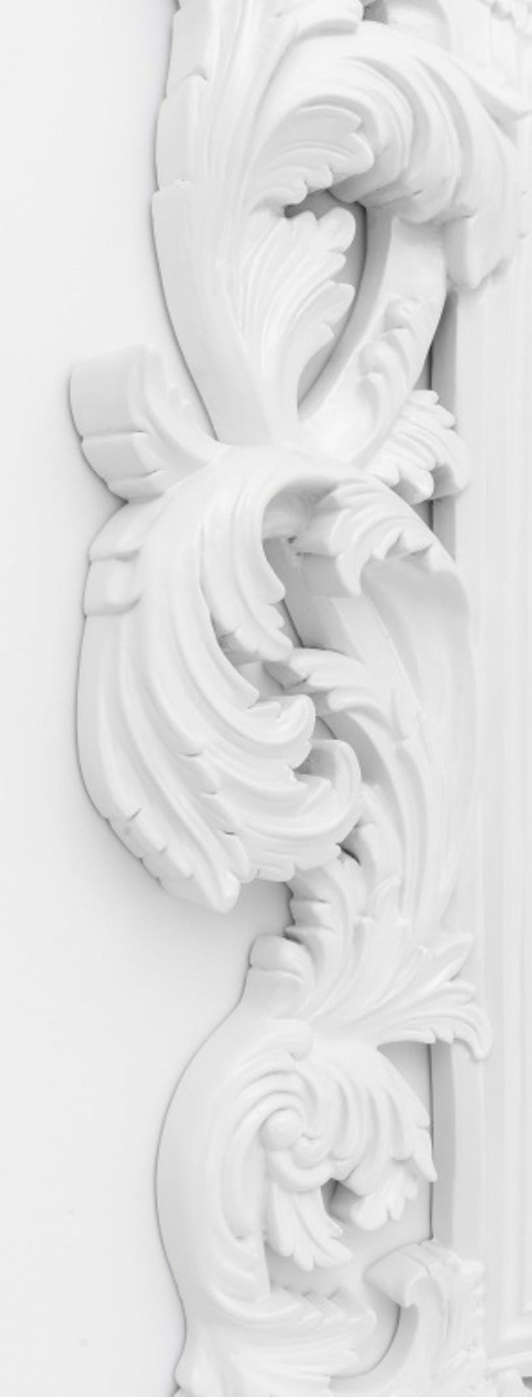 Rococo Revival Modern White Lacquered Mirror For Sale at 1stDibs