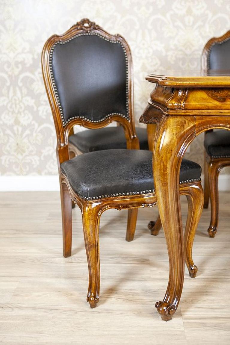 Rococo Revival Walnut Dining Set From the Early 20th Century For Sale ...