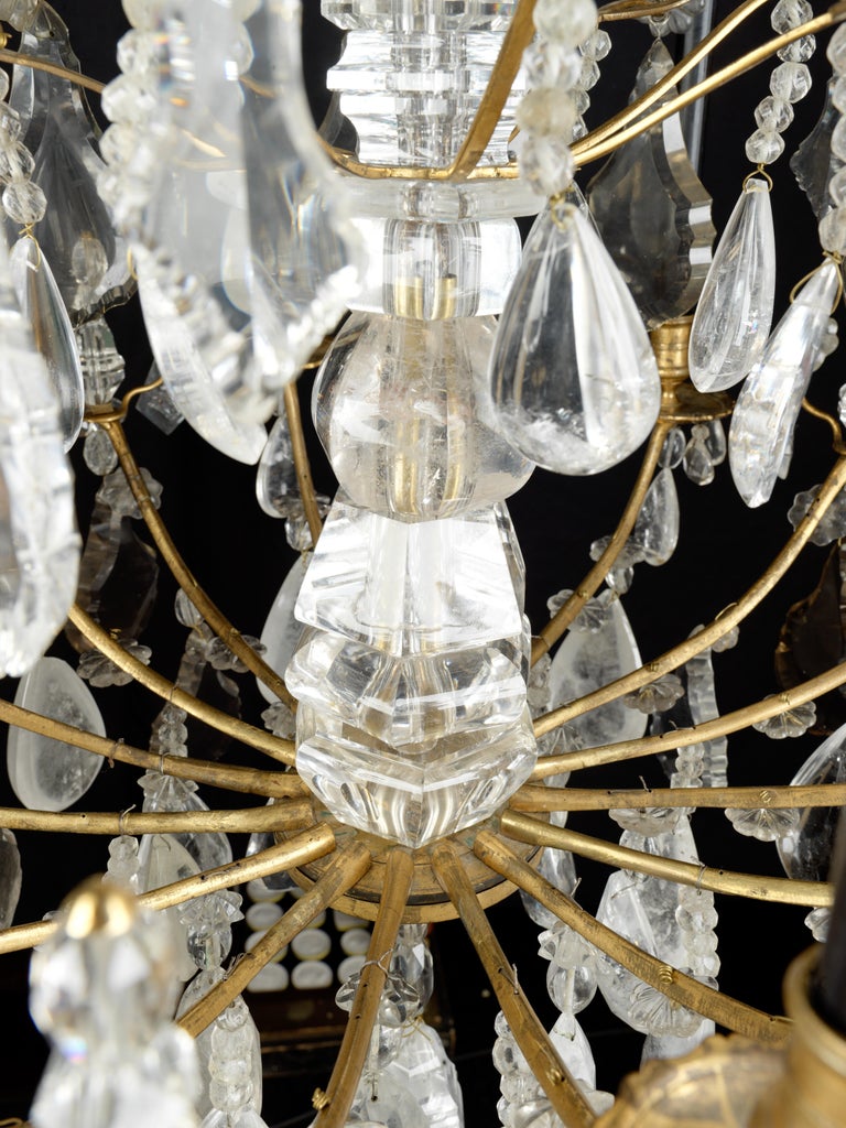 Rococo Rock Crystal Chandelier, 18th Century, France at 1stDibs