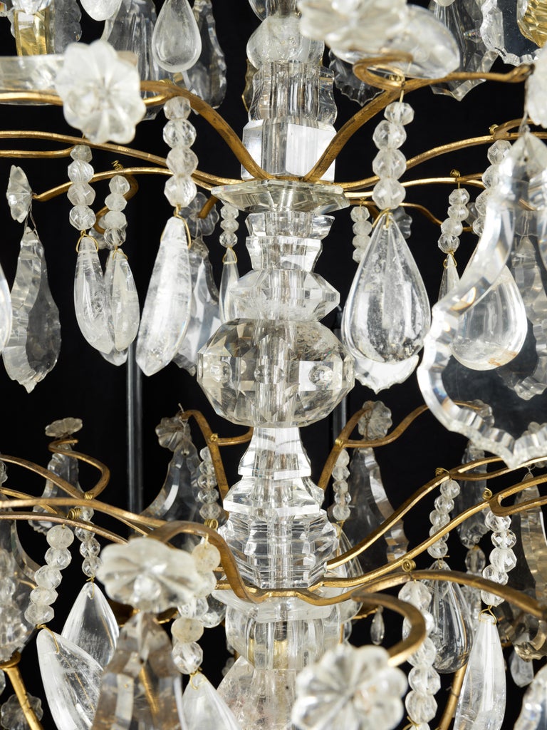 Rococo Rock Crystal Chandelier, 18th Century, France at 1stDibs