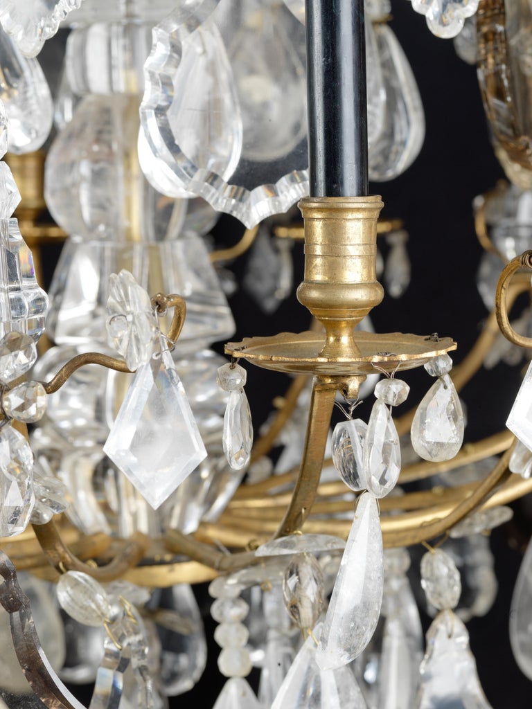 Rococo Rock Crystal Chandelier, 18th Century, France at 1stDibs