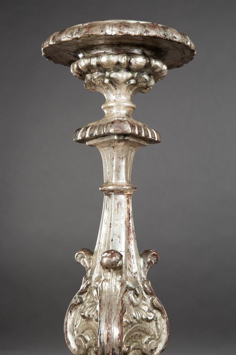 Rococo Single Carved Gilded Candlestick at 1stDibs