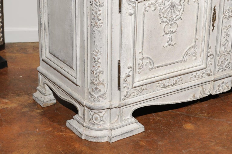 Rococo Style 1850s Belgian Painted Buffet with Drawers, Doors and ...