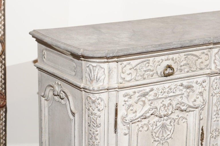 Rococo Style 1850s Belgian Painted Buffet with Drawers, Doors and ...