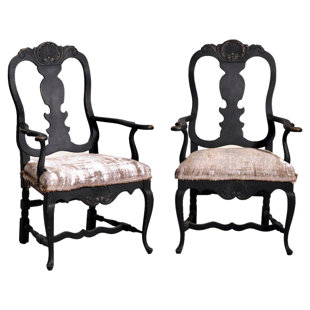 Pair of Rococo Style Armchairs, circa 100 Years Old For Sale at 1stDibs