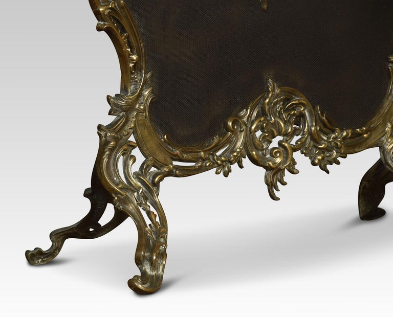 Rococo Style Brass and Mesh Fire Screen For Sale at 1stDibs