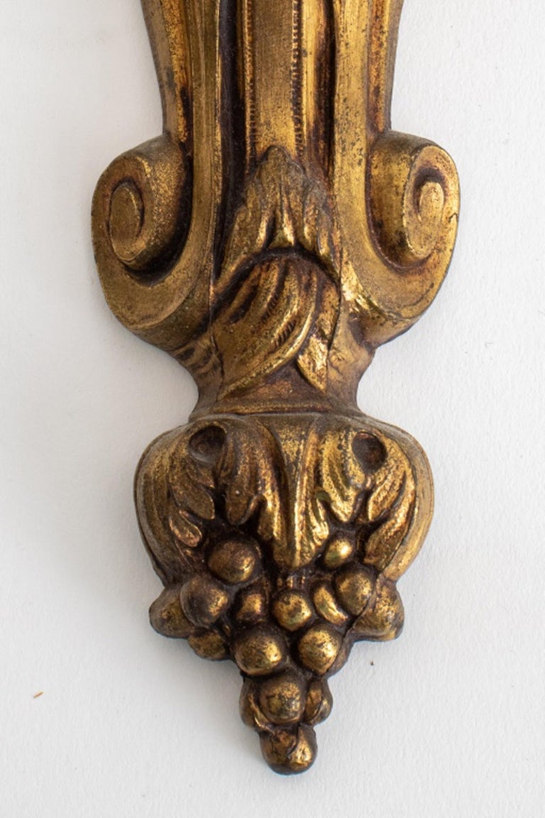 Rococo Style Bronze Candle Sconces, Pair For Sale at 1stDibs