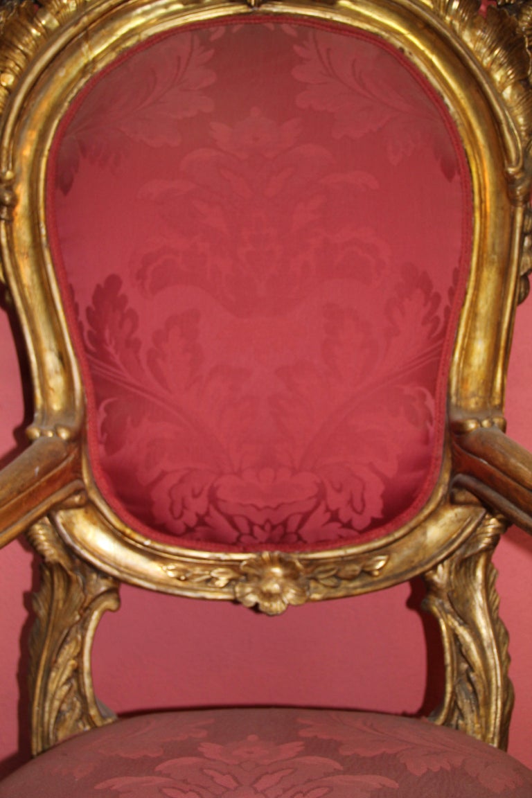 Rococo Style Carved Giltwood Large Throne-Armchair, circa 1820 For Sale ...