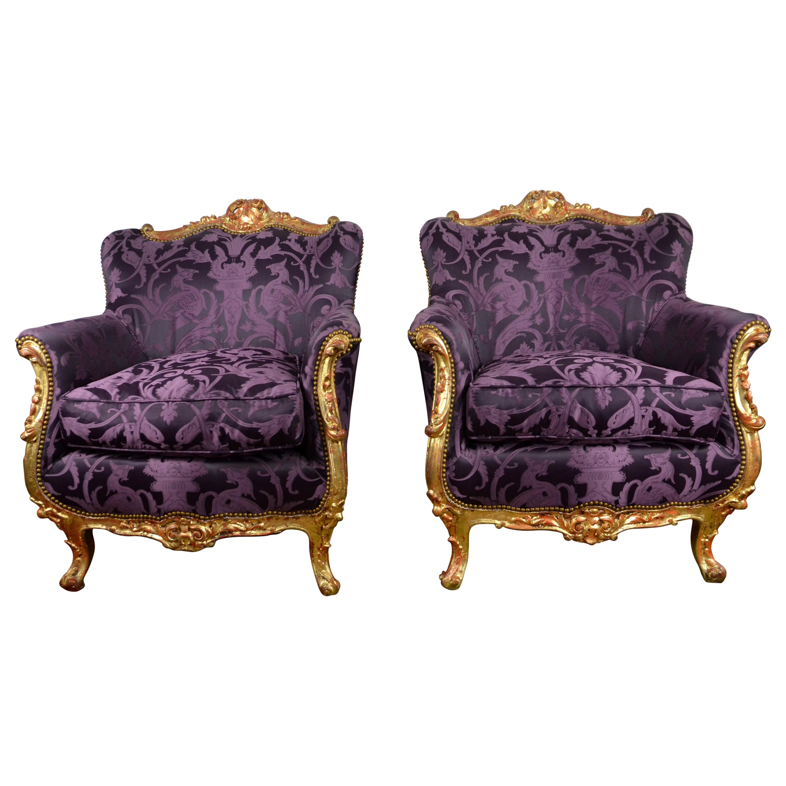 Rococo Style Club Chairs For Sale at 1stDibs