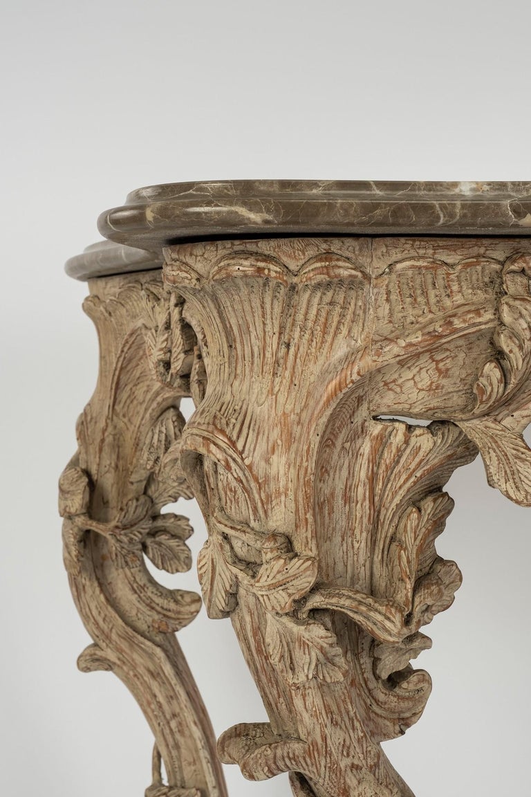 Rococo Style Console with Marble Top at 1stDibs