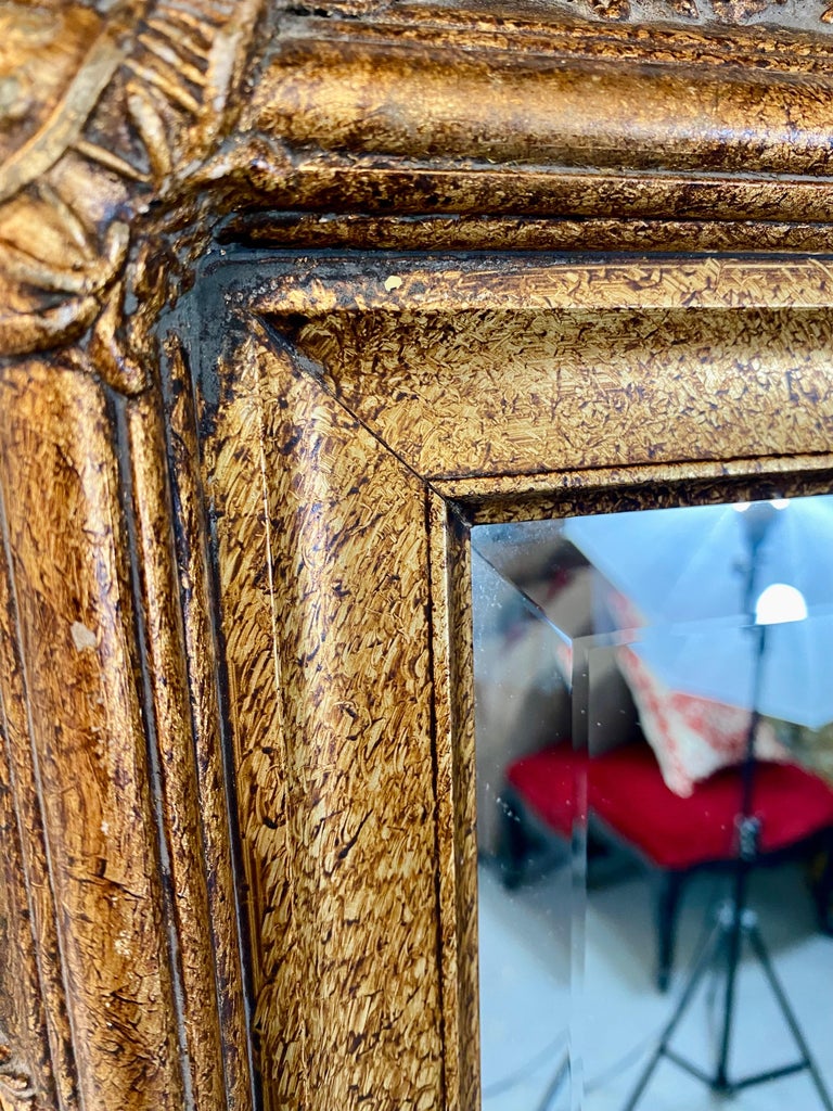 Rococo Style Distressed Gold Beveled Console or Wall Mirror by Bombay ...